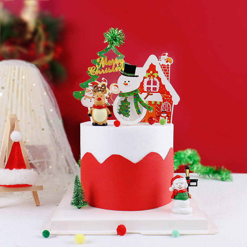 Christmas Cake Toppers Reindeer Santa Claus Sledges Little Bell ...