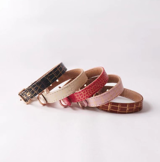 Hot stamping PU leather collar fashion