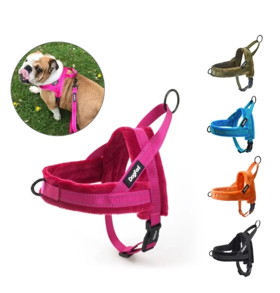 Panda-souce.com |Plush Dog Harness Autumn Winter Comfortable Dog Chest ...