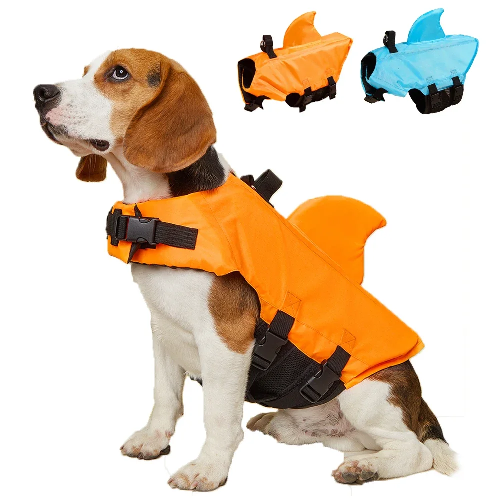 Panda-souce.com | Shark Fin Dog Life Jacket Enhanced Buoyancy Small ...
