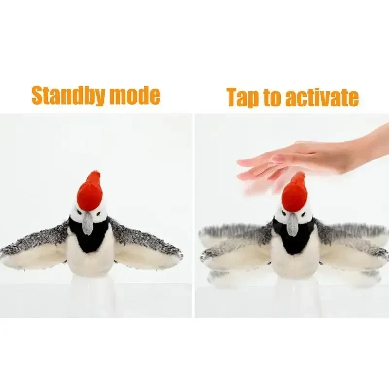 Panda-souce.com | 1pc Flapping Sparrow Cat Toys Interactive Chirping ...