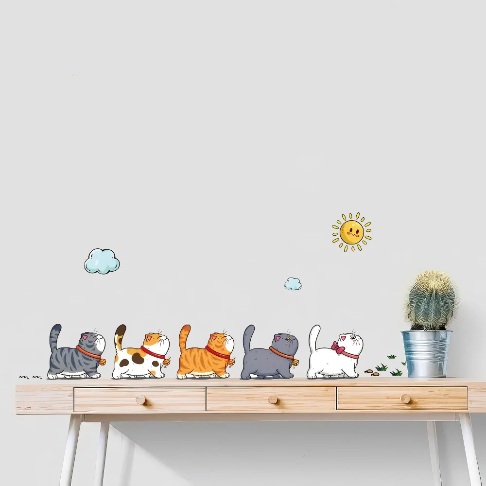 Panda-souce.com | Wall Stickers Cats Self Adhesive, Kids Wall Decals ...