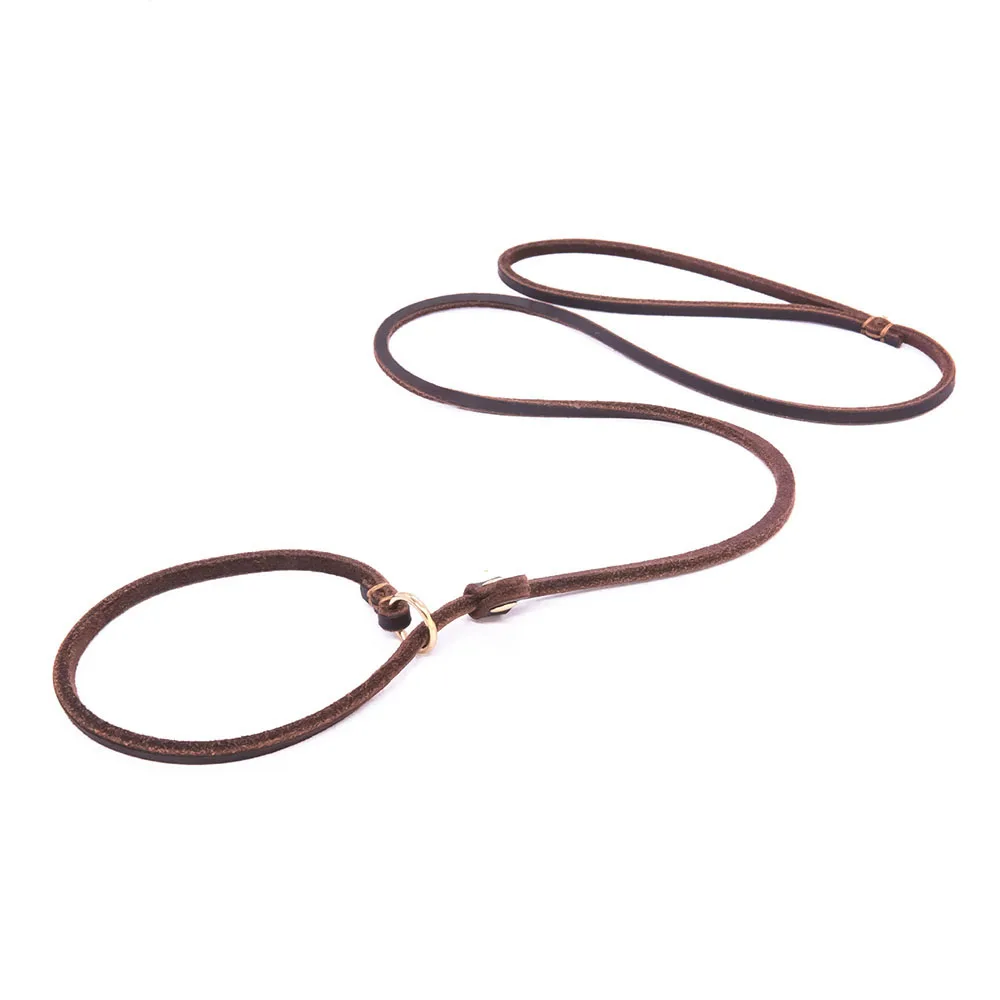 Panda-souce.com | Soft Genuine Leather Pet Slip Leash Dog Lead and ...