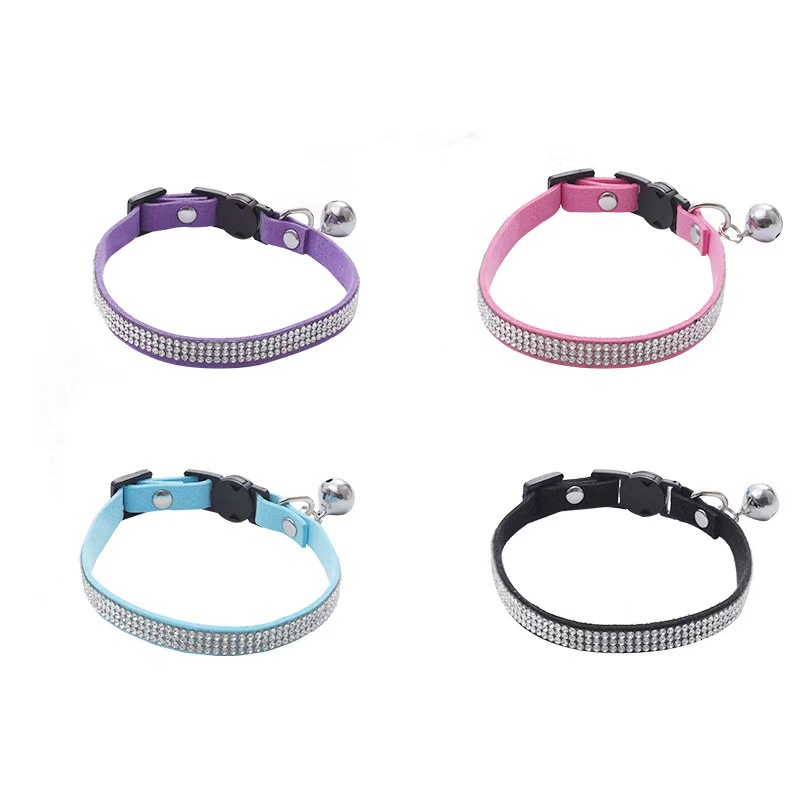 Panda-souce.com | Velvet Cat Collar Adjustable Rhinestones Bling Collar ...