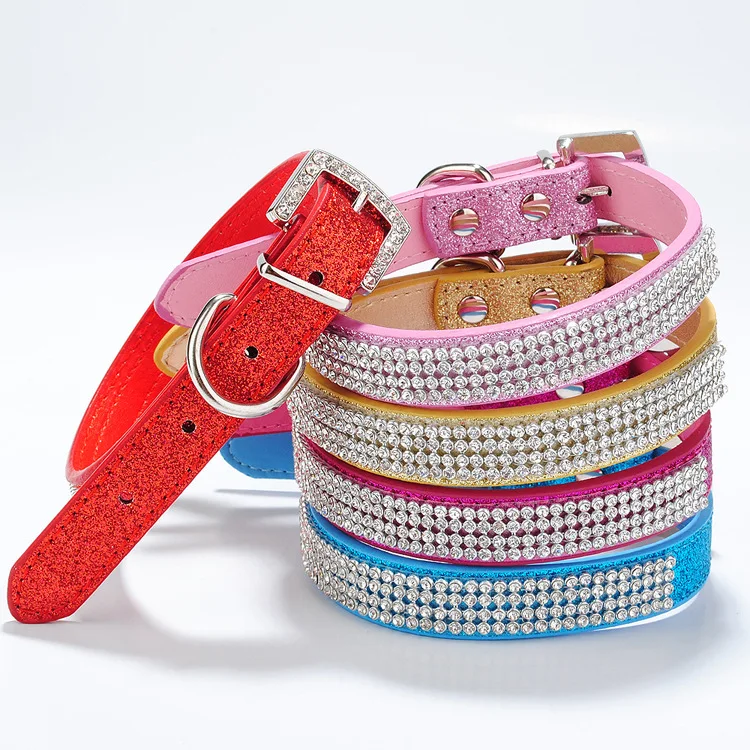 Panda-source.com | Multi-row Mesh Bling Leather S Kind Rhinestone Dog ...