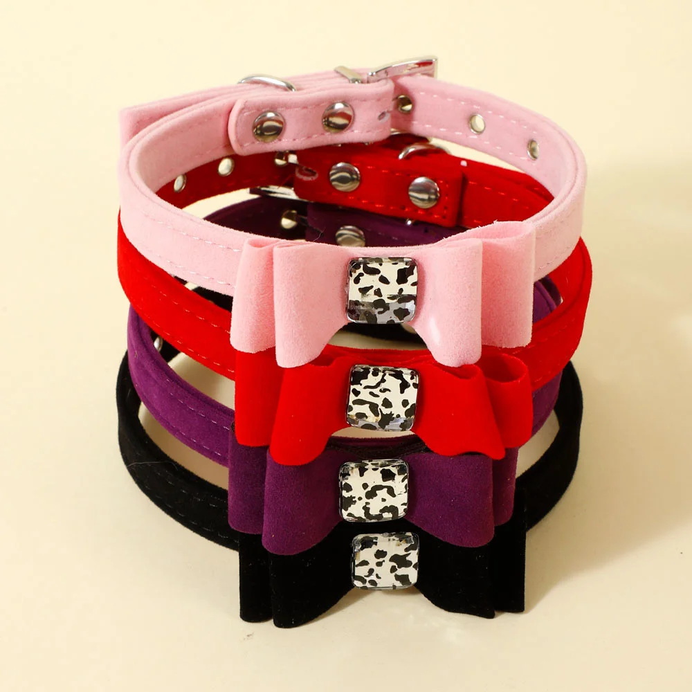 Panda-source.com | Soft Velvet Cat Collar Small Puppy Cat Dog Collars ...