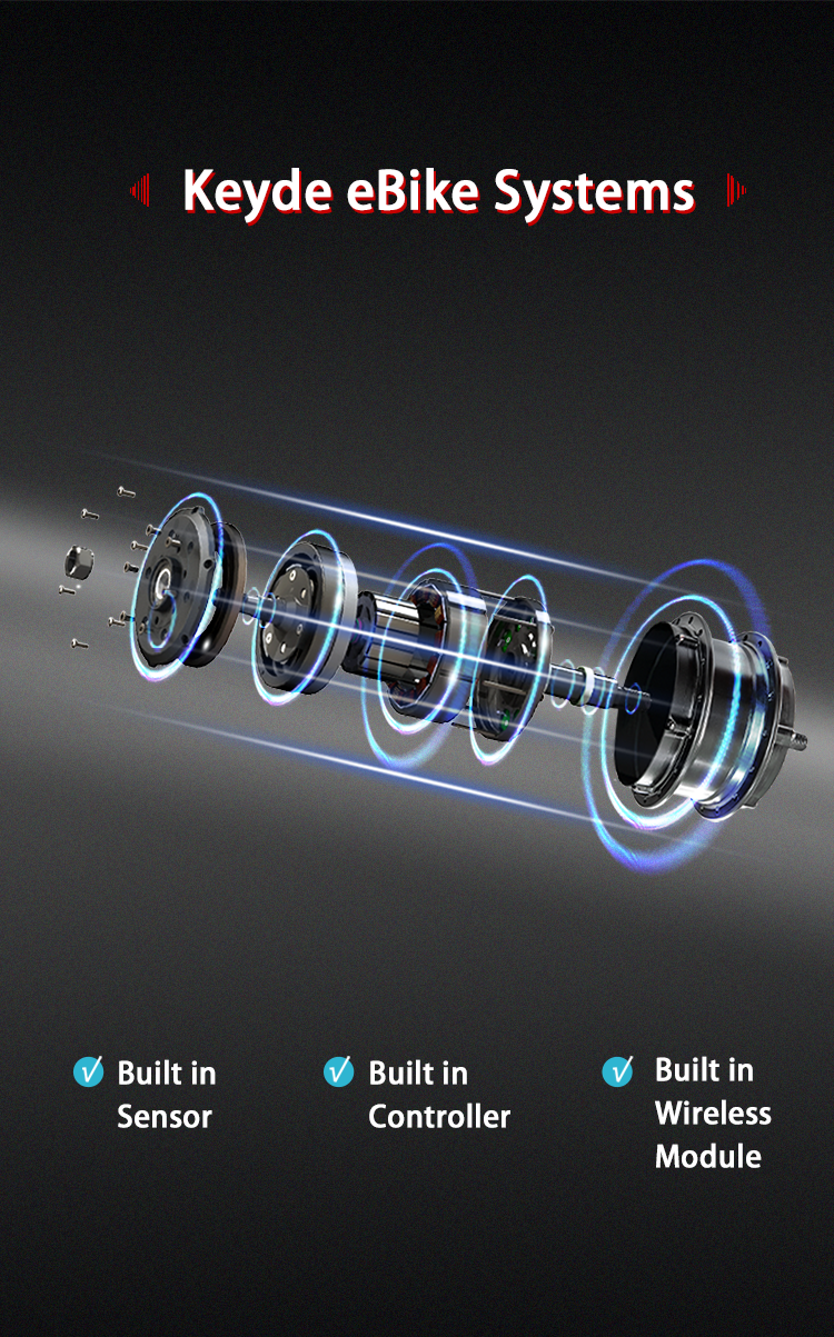 Keyde 142mm Thru-axle Rear Hub Motor, Ebike Motor