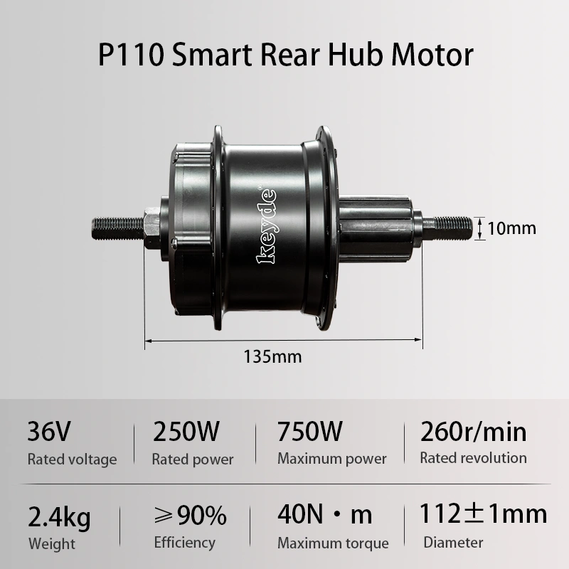 Keyde P110 Rear Hub Motor, Smart Ebike Motor