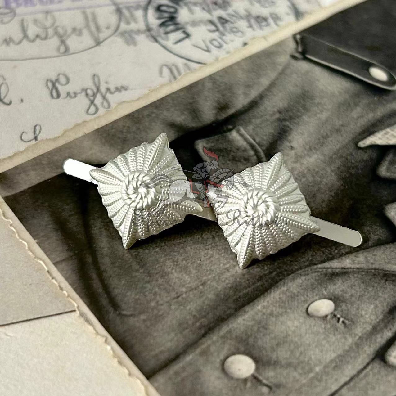 WWII german silver 12MM rank pips medium(collar tabs)