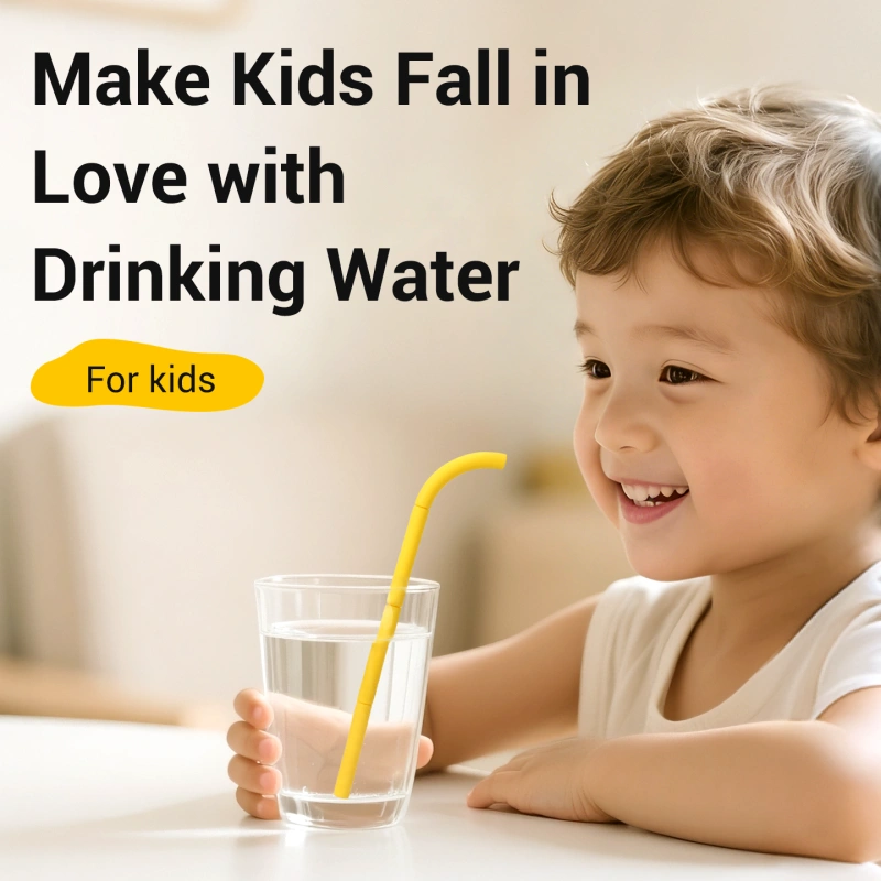 2-in-1 Silicone Straw & Connectable Toy for Kids | Reusable & Safe