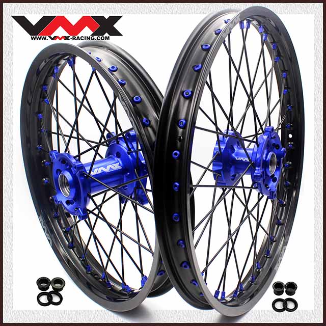VMX 21/19 MX Wheel Fit KAWASAKI KX250F KX450F 2006-2018 Blue Hub/Nipple ...