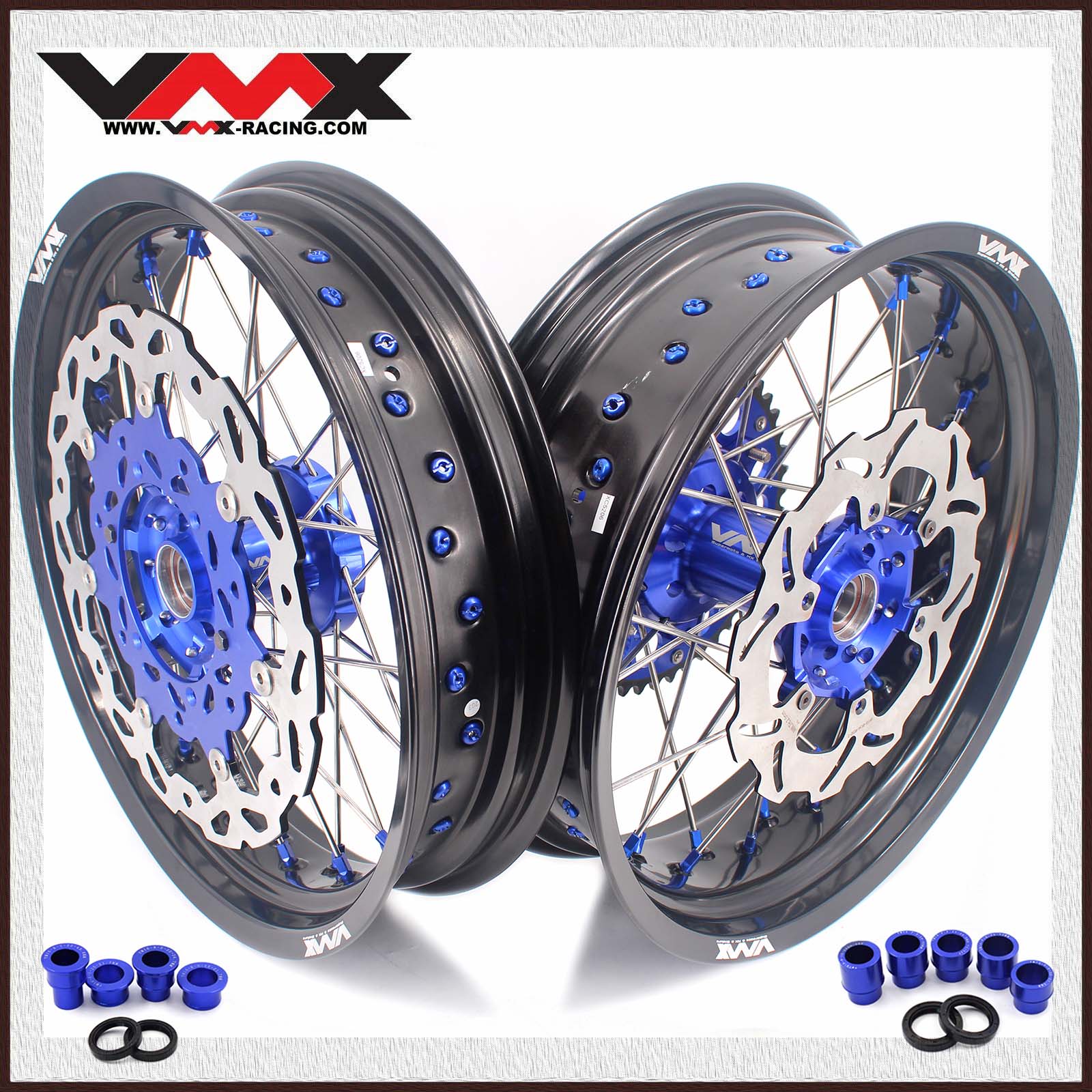 VMX Complete Supermoto Wheel Fit YAMAHA YZ250F/450F YZ125/250 Blue ...