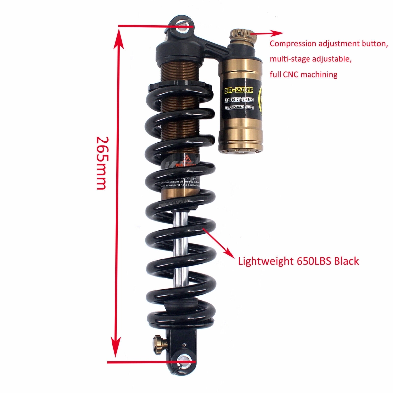 650LBS Aluminum Rear Shock Suspension Spring Black Compatible with ...