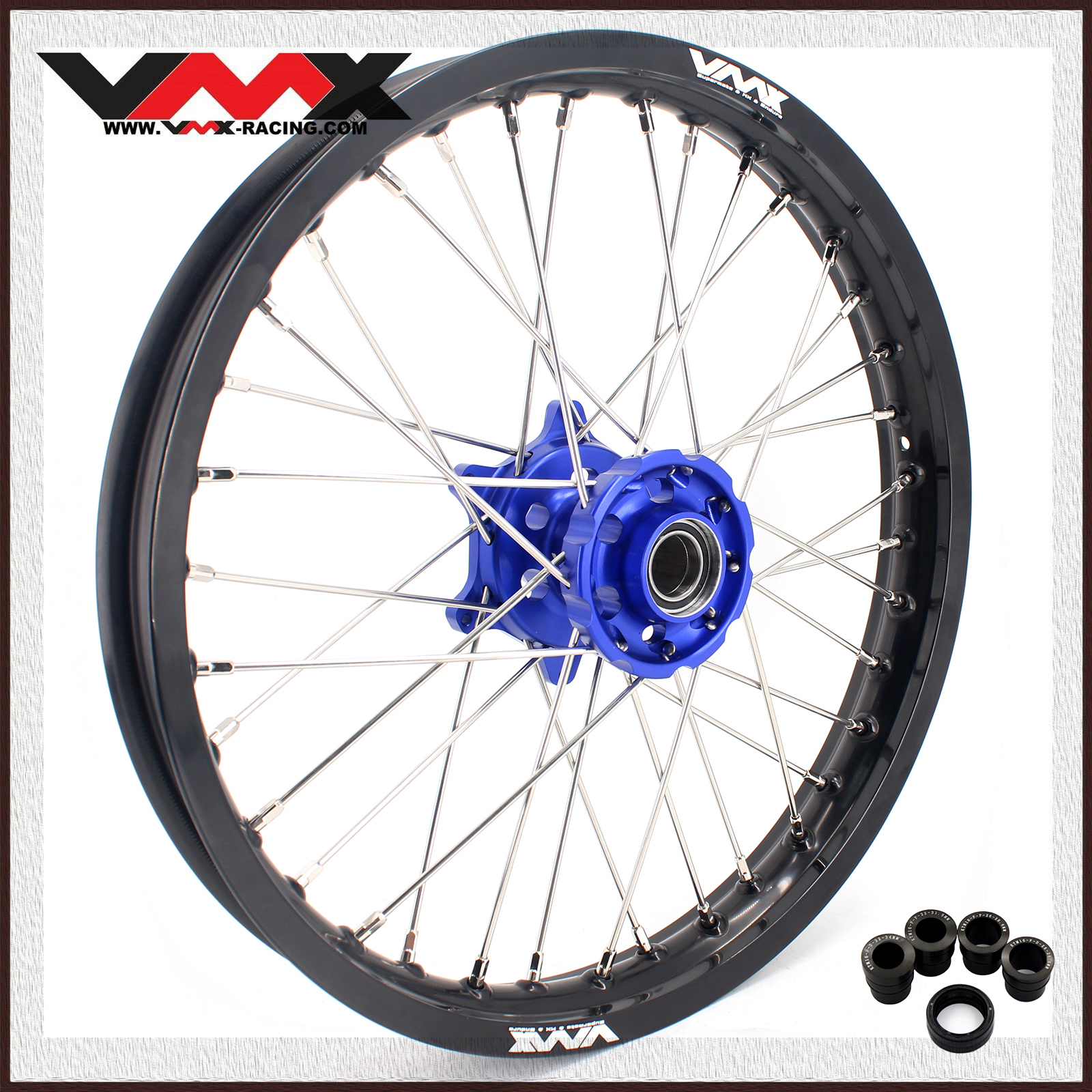 VMX 1.6*21" Front Wheel Rim Blue Hub Compatible with KTM EXC SXF 2003-2024