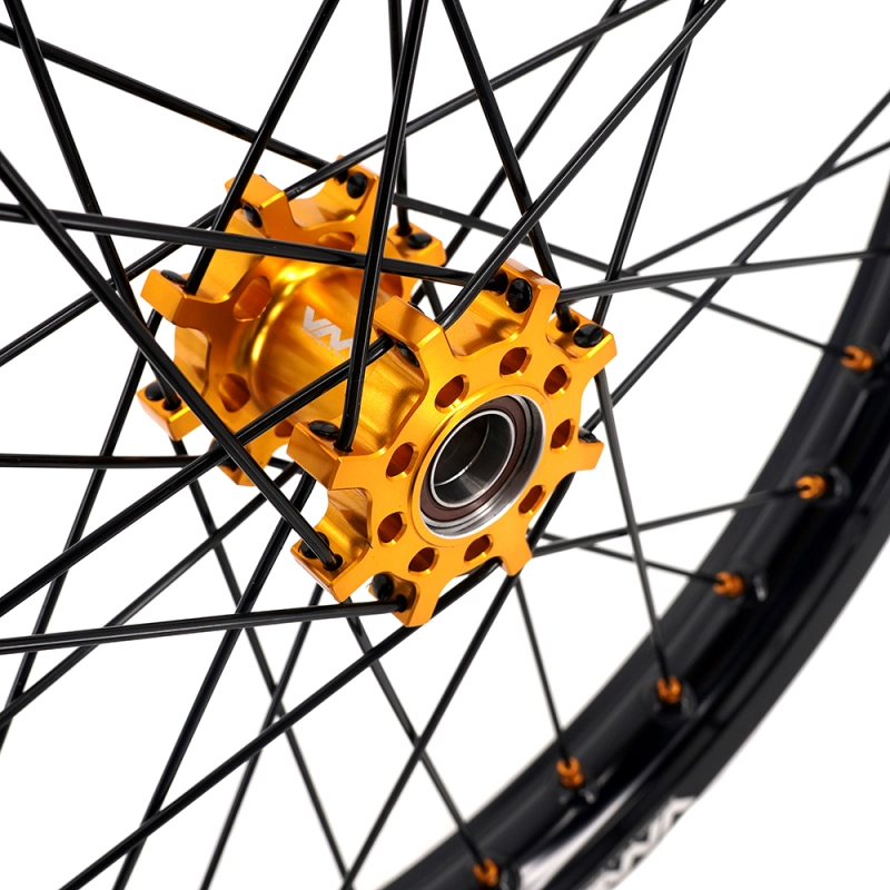 VMX 1.6*21" /1.85*18" Electric Dirt Bike Gold Wheels Black Rim Fit ...