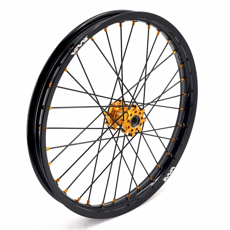 VMX 1.6*21" /1.85*18" Electric Dirt Bike Gold Wheels Black Rim Fit ...