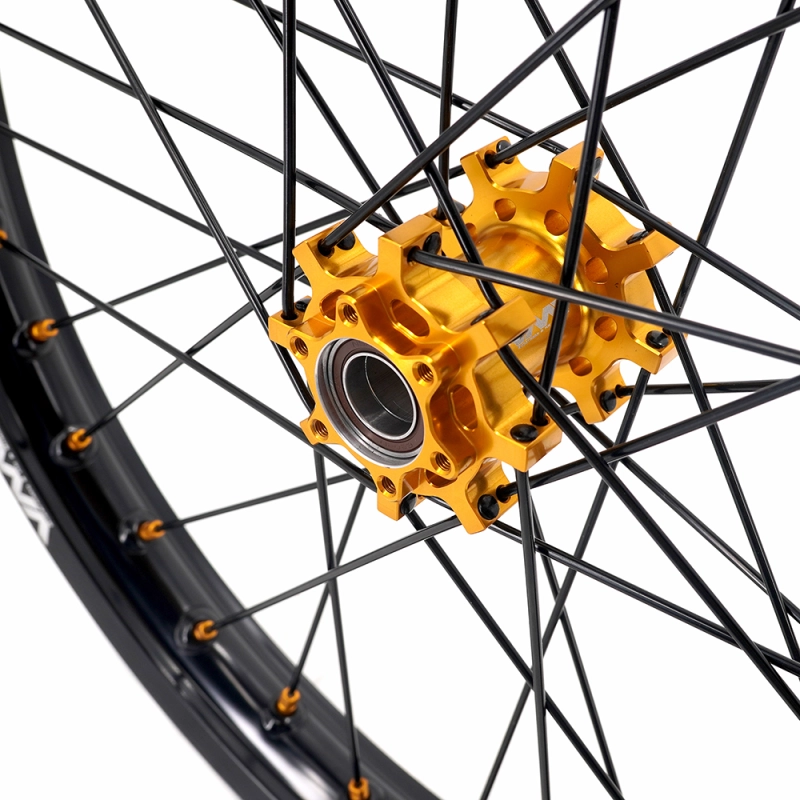 VMX 1.6*21" /1.85*18" Electric Dirt Bike Gold Wheels Black Rim Fit ...
