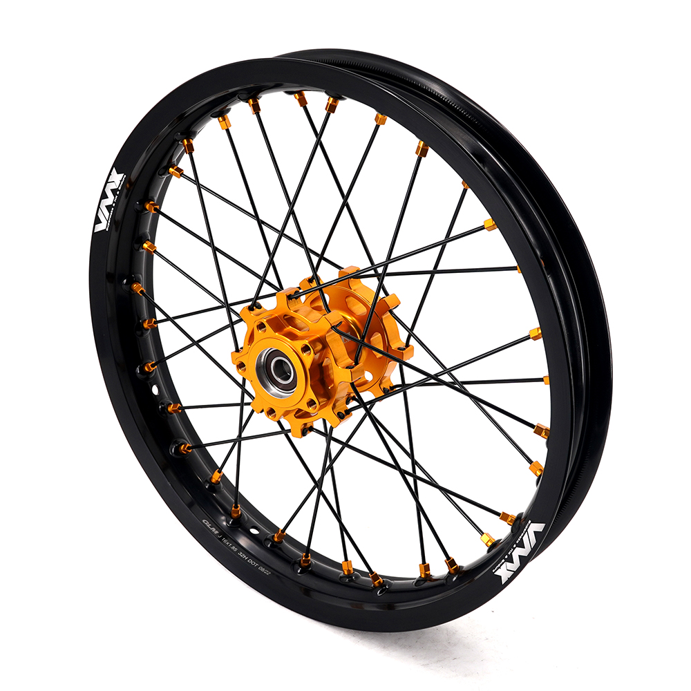 VMX 1.6*21" /1.85*18" Electric Dirt Bike Gold Wheels Black Rim Fit ...