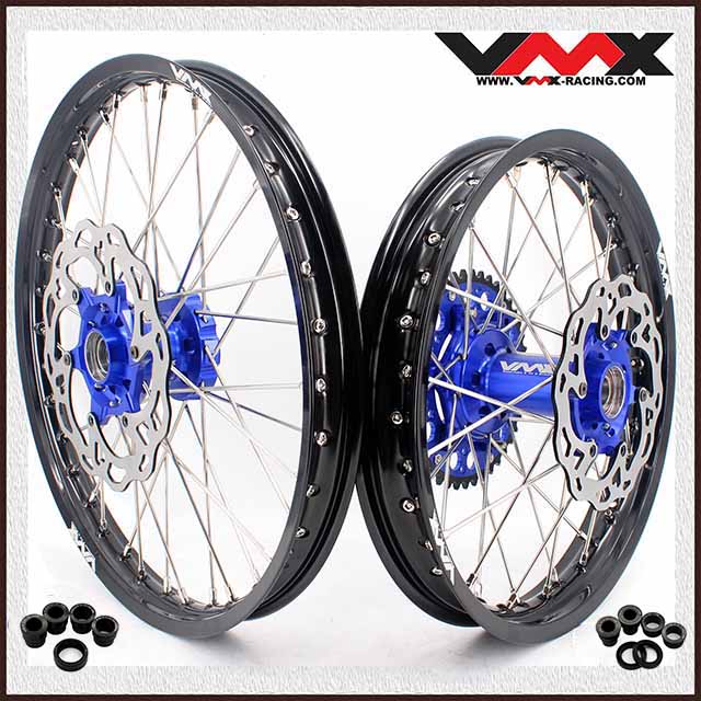 VMX 21/18 Enduro Wheels Compatible with KTM EXC XCW-F Blue Hub Black ...