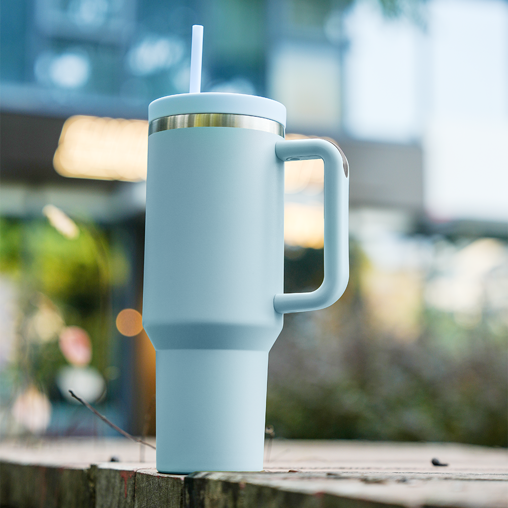 Yuchuan 40OZ Travel Mug With Handle And Straw - Custom Insulated Tumbler