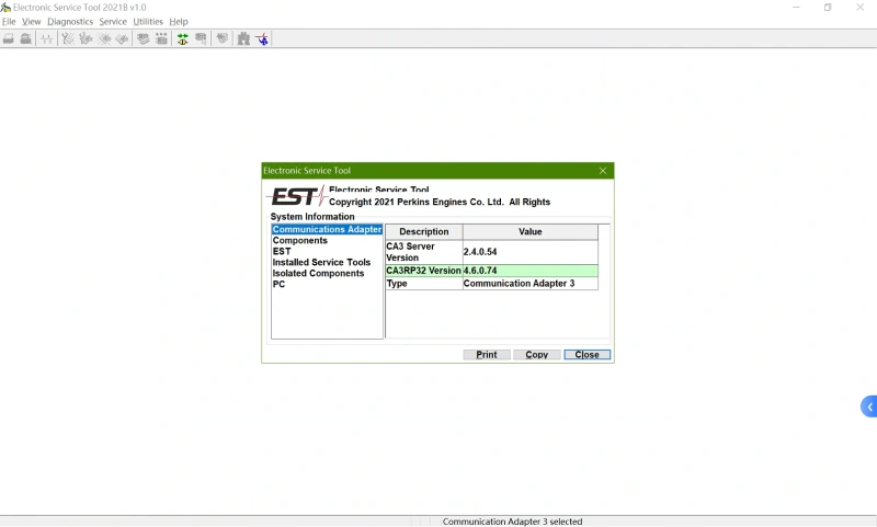 Perkins EST 2021B Software For Perkins Diagnostic Tool 27610402 ...