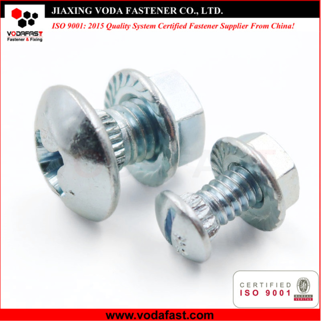 Customized Knurled Neck Bolt with Flange Nuts