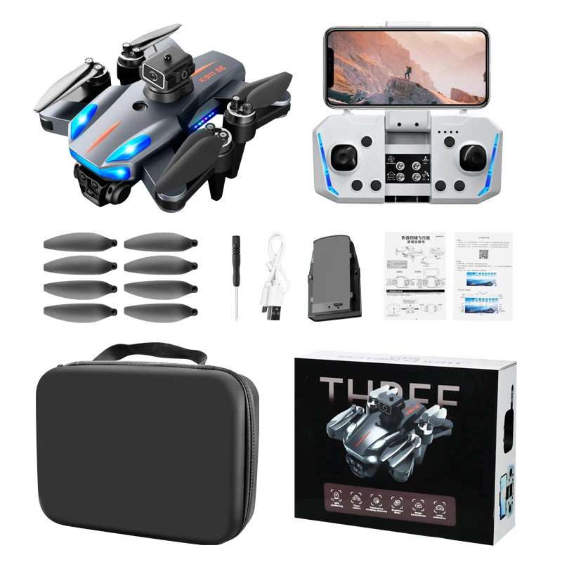 K911 SE Drone Long Endurance GPS Return Brushless Motor 4K HD Three ...