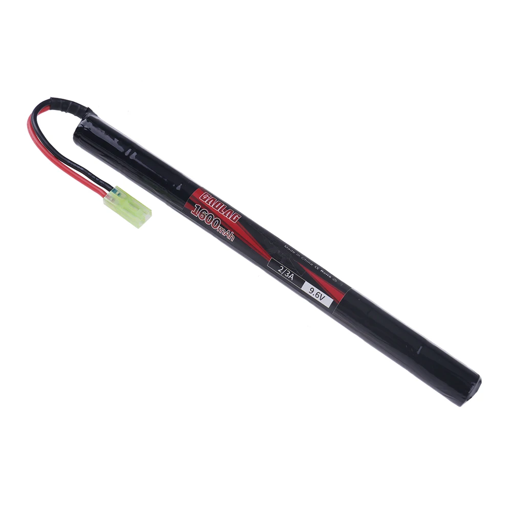 9.6V Airsoft Battery 1600mAh 2/3A 9.6v NiMH Stick Battery with Mini ...
