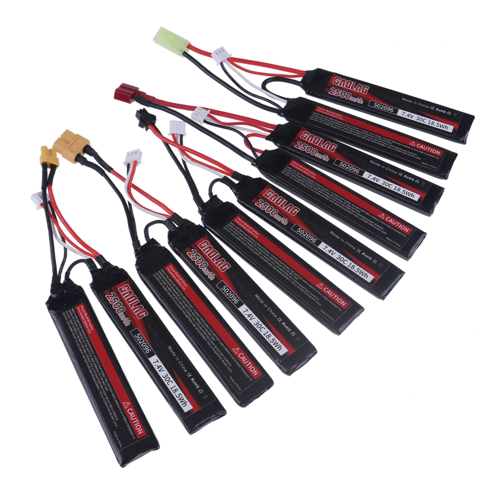 7.4v 2500mAh Lipo Battery Split Connection for Water Gun 2S 7.4V ...
