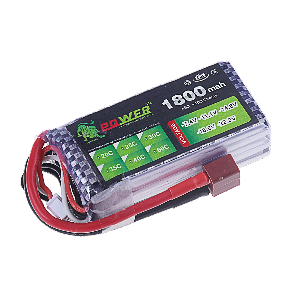 3S Lipo Battery 11.1V 1800mAh 40C~60C Battery RC Car For FPV RC Drones ...