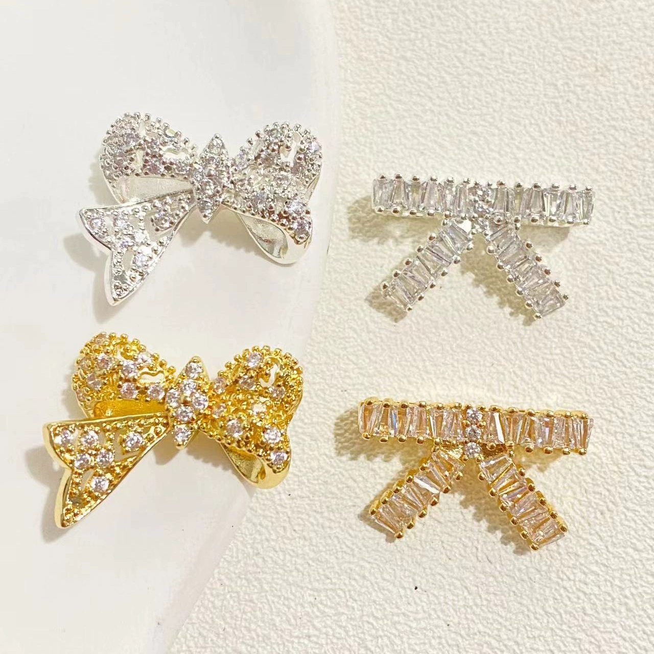 SP177高品質なジルコンリボンパーツ レスレットパーツ 22*13mm 1個売り ,手芸、ハンドクラフト