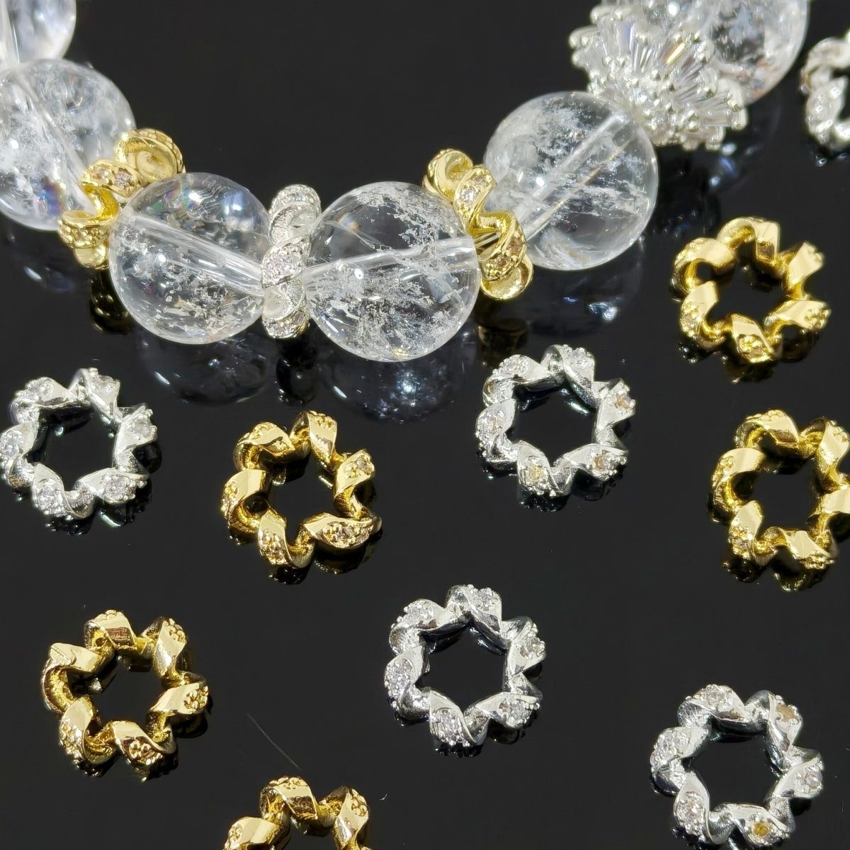 SP287 高品質なジルコンブレスレットパーツ 約10mm 1個売り,手芸、ハンドクラフト