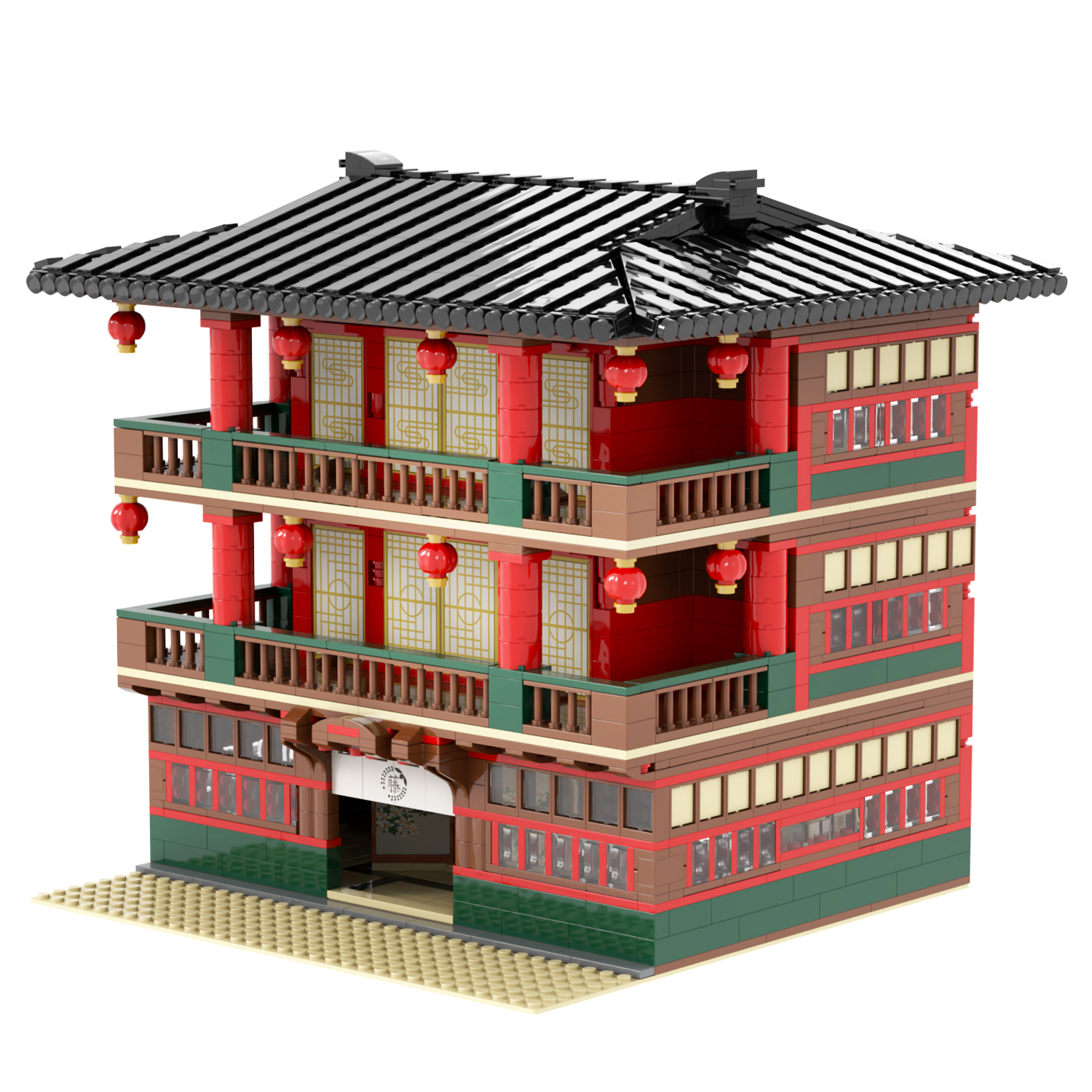 MOC1039 2720Pcs Bricks Movie Demon Slayer Yuukaku DIY Flower Street ...