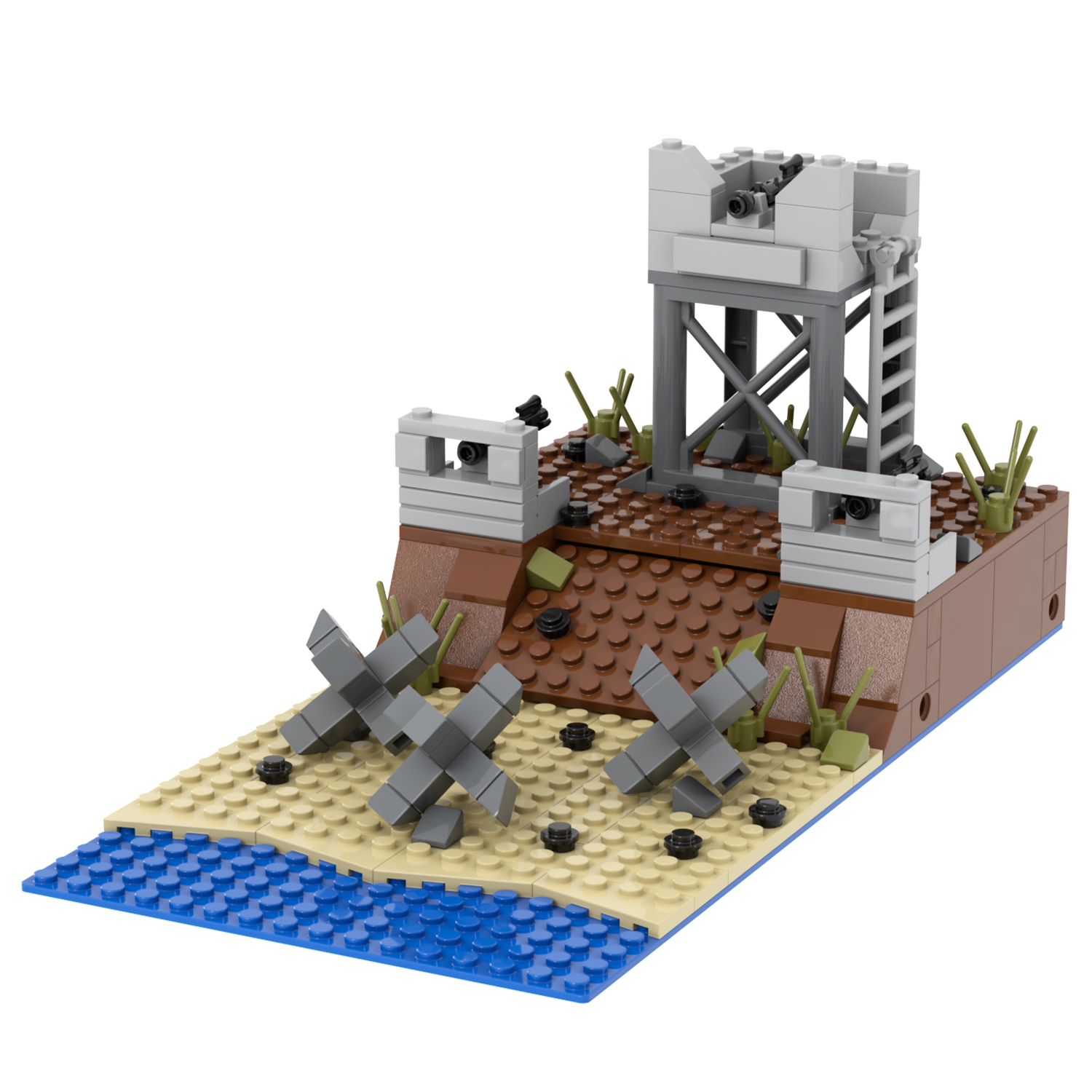 MOC5075-B Lego military World Highland Watchtower bunkers building WW2 ...
