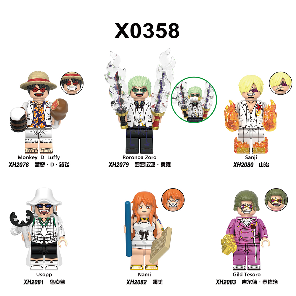 X0358 lego Anime ONE PIECE luffy nami sanji Monkey Roronoa zoro sabo ...