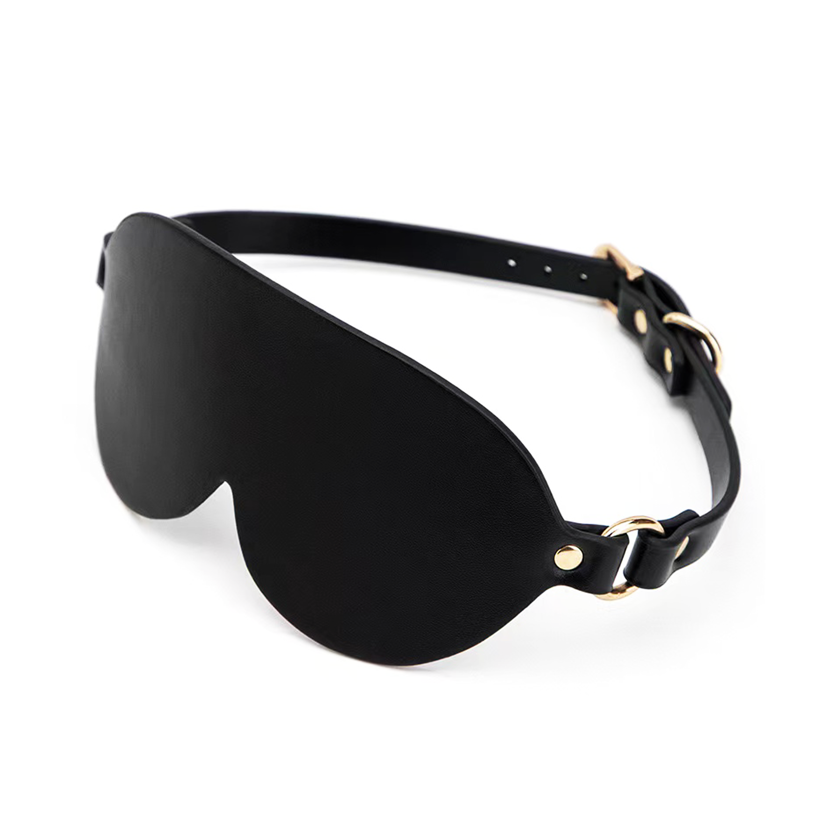 Black Faux Leather Blindfold