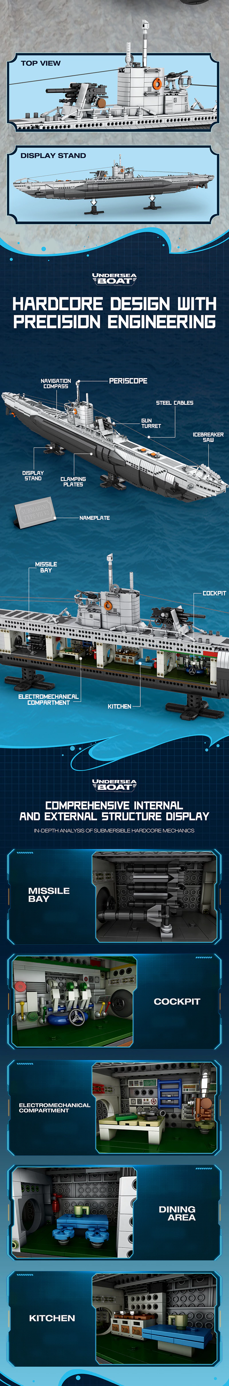 Reobrix 33050 Undersea Boat Submarine Set