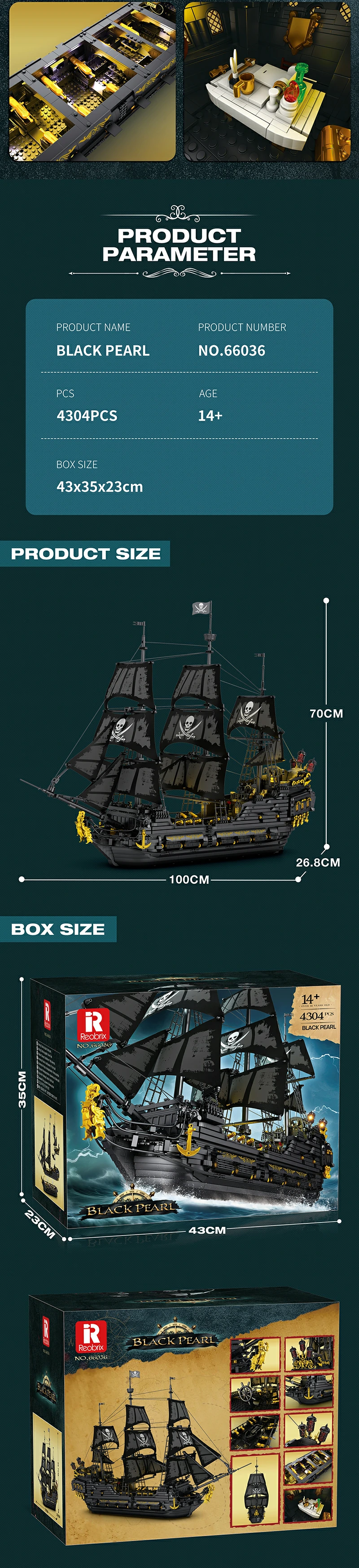 The Black Pearl Ship Model by Reobrix