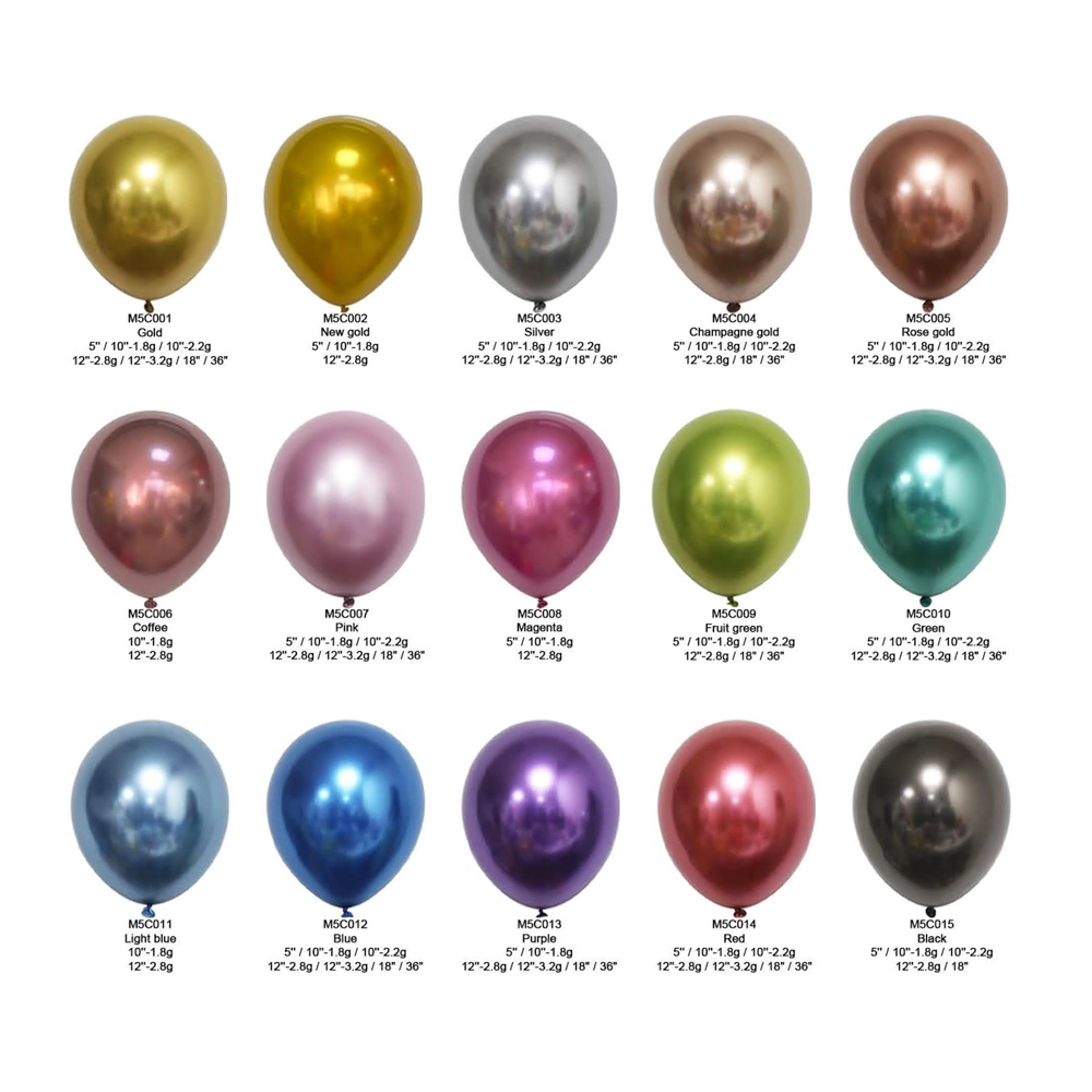 Globos de colores cromados al por mayor - Globos de látex metalizados ...
