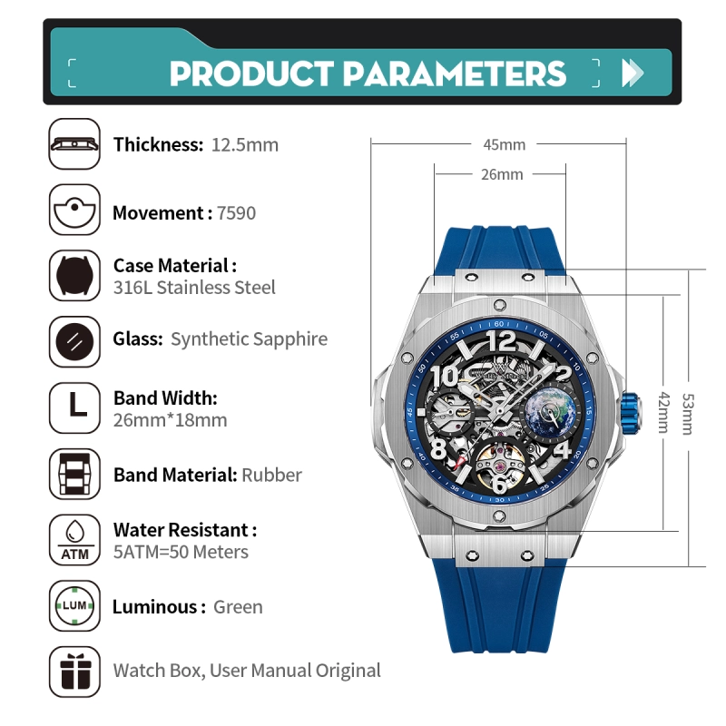 Planetary Series Skeleton Mechanical Watch