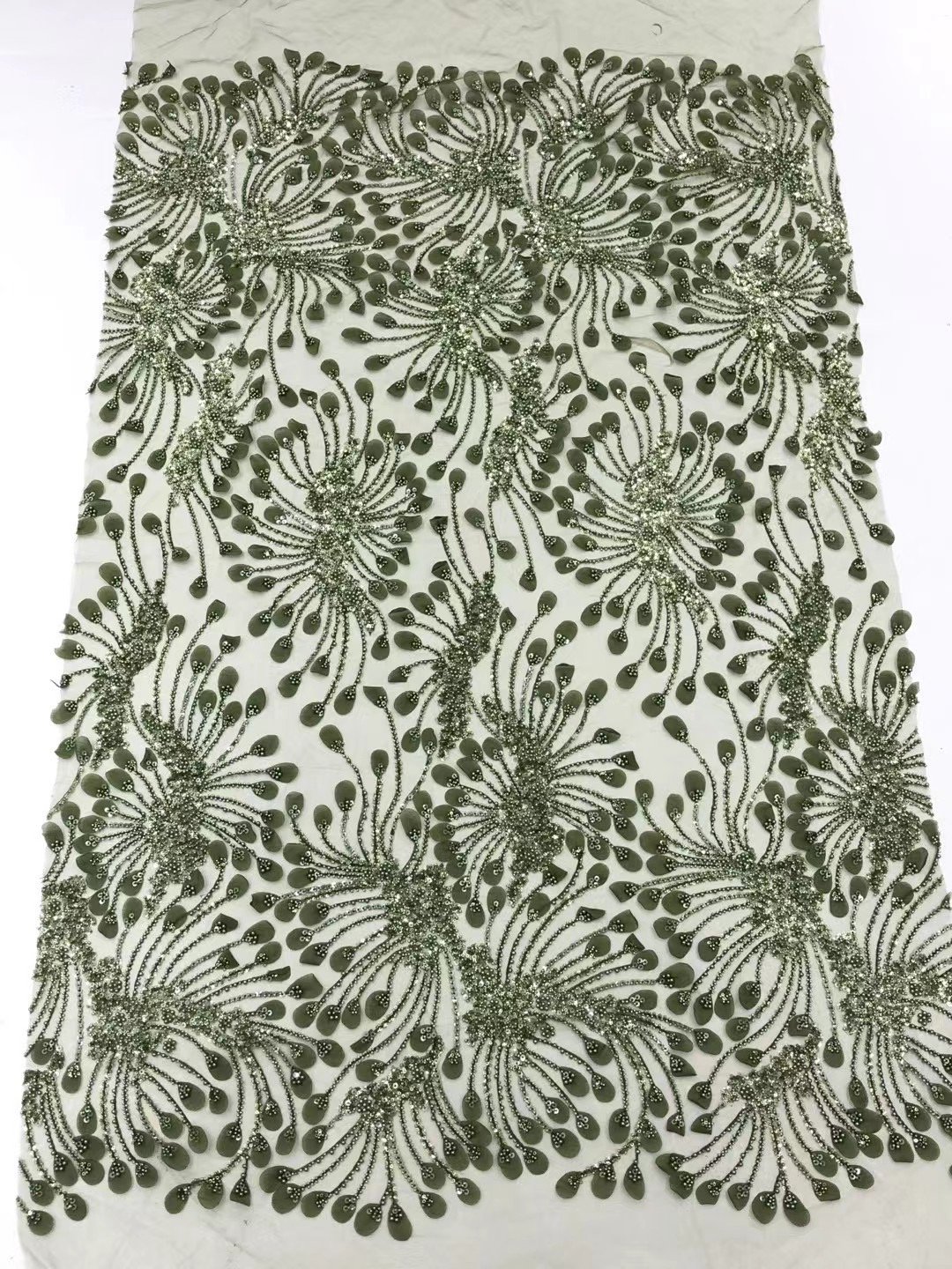 Luxury Beaded Lace Fabric Embroidery Net Lace Sequin Fabric Sequence ...