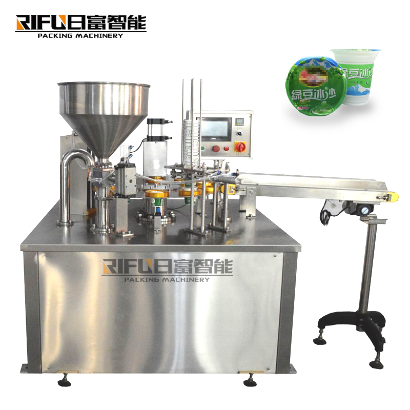 Automatic communion cup filling sealing machine for yogurt/jelly/peanut ...