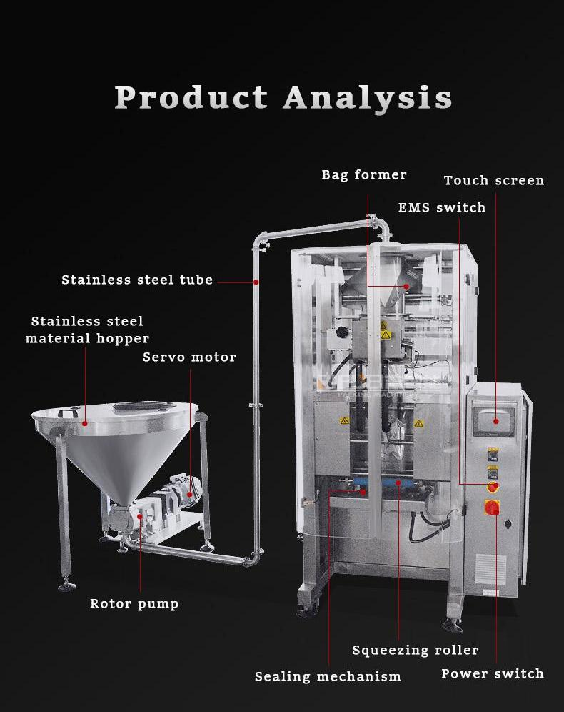 Automatic vertical liquid packing machine with rotary pump
