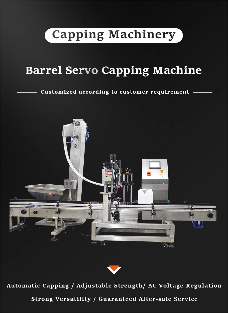 Automatic barrel bucket drum servo capping machine