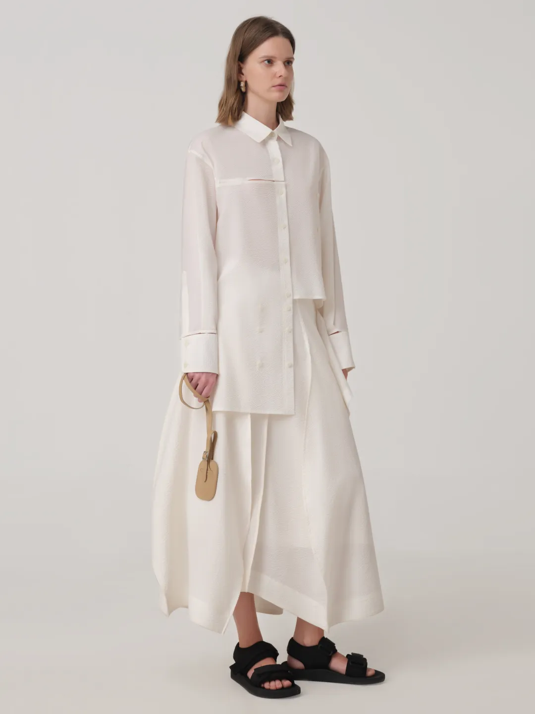 COCOON SHAPE COTTON SKIRT