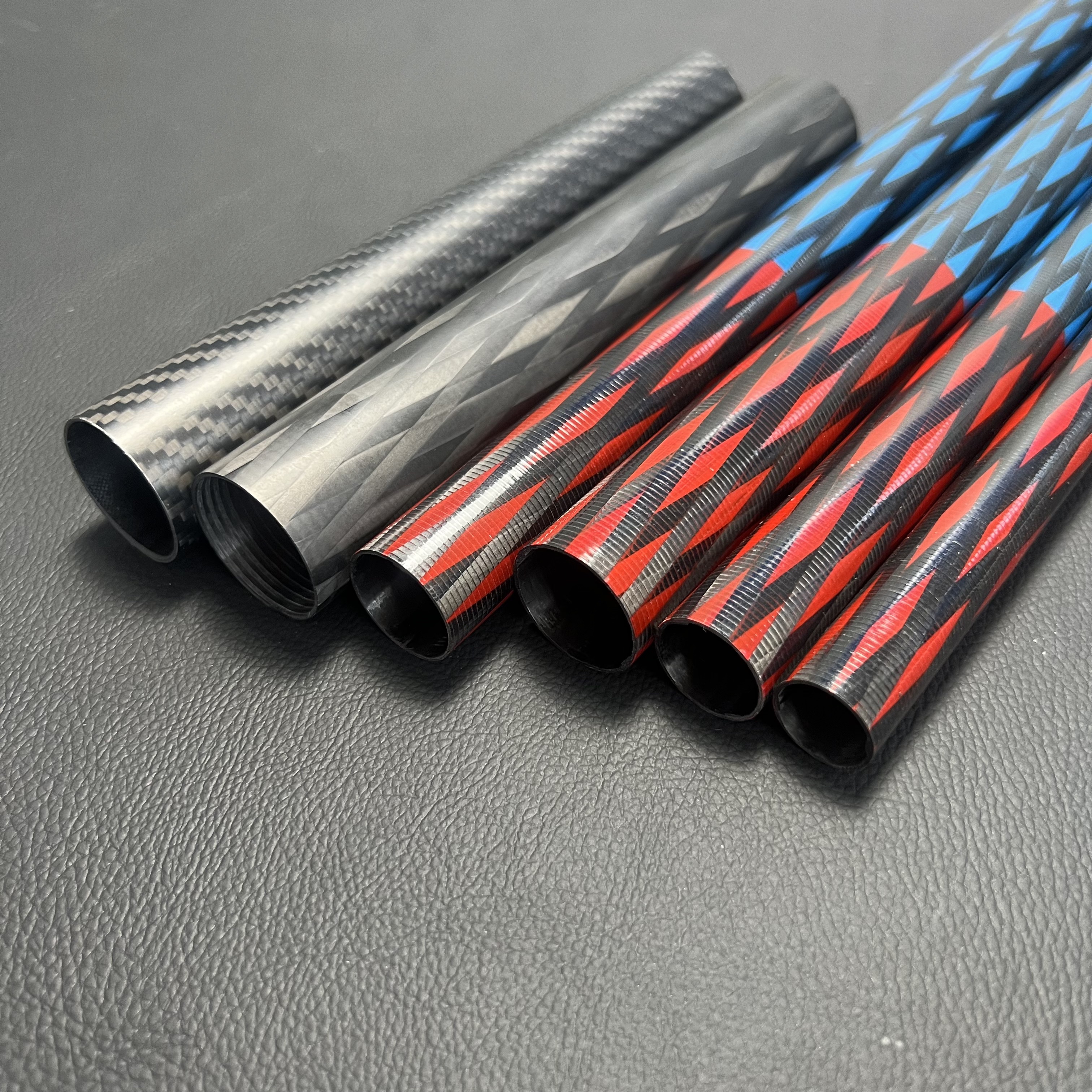 Custom high level diamond colored carbon fiber tube
