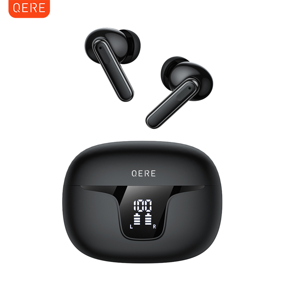 QERE E60 Active Noise Cancellation Reduction In Ear TWS Sport Headset Gaming Blue tooth Earbuds ...