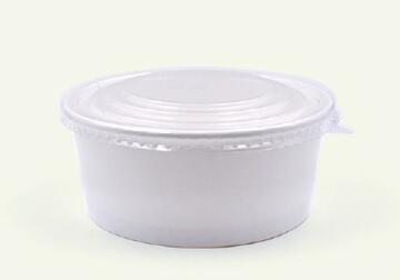White paper bowl with clear lid 37oz（1100ml）