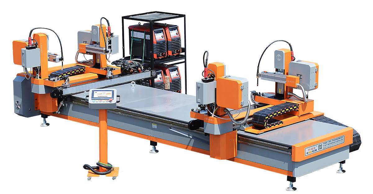 Four Gun Automatic Angle Iron Flange Welding Machine