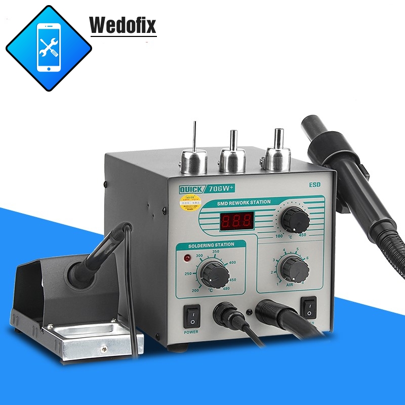 QUICK 706W+ Digital Display Hot Air Gun + Soldering Iron Anti-static ...